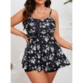 2026 Red Floral Print Plus Size Tankini Swimwear Women Large 2 Piece ...