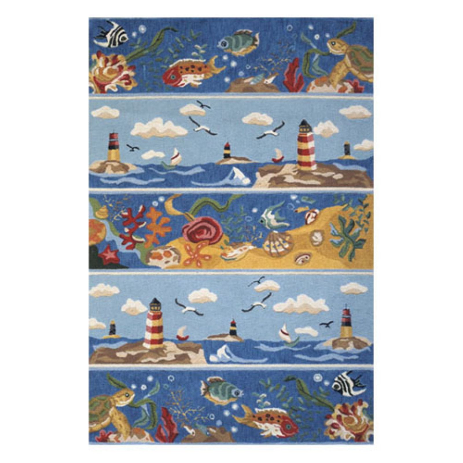 Momeni Coastal Seaside Blue CC-07 Area Rug - Walmart.com