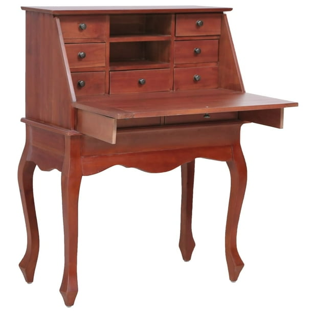vidaXL Secretary Desk Office Writing Table with Drawers Solid Wood ...