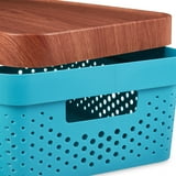 Pen+Gear Plastic Storage Box with Lid, Aqua Haze - Walmart.com