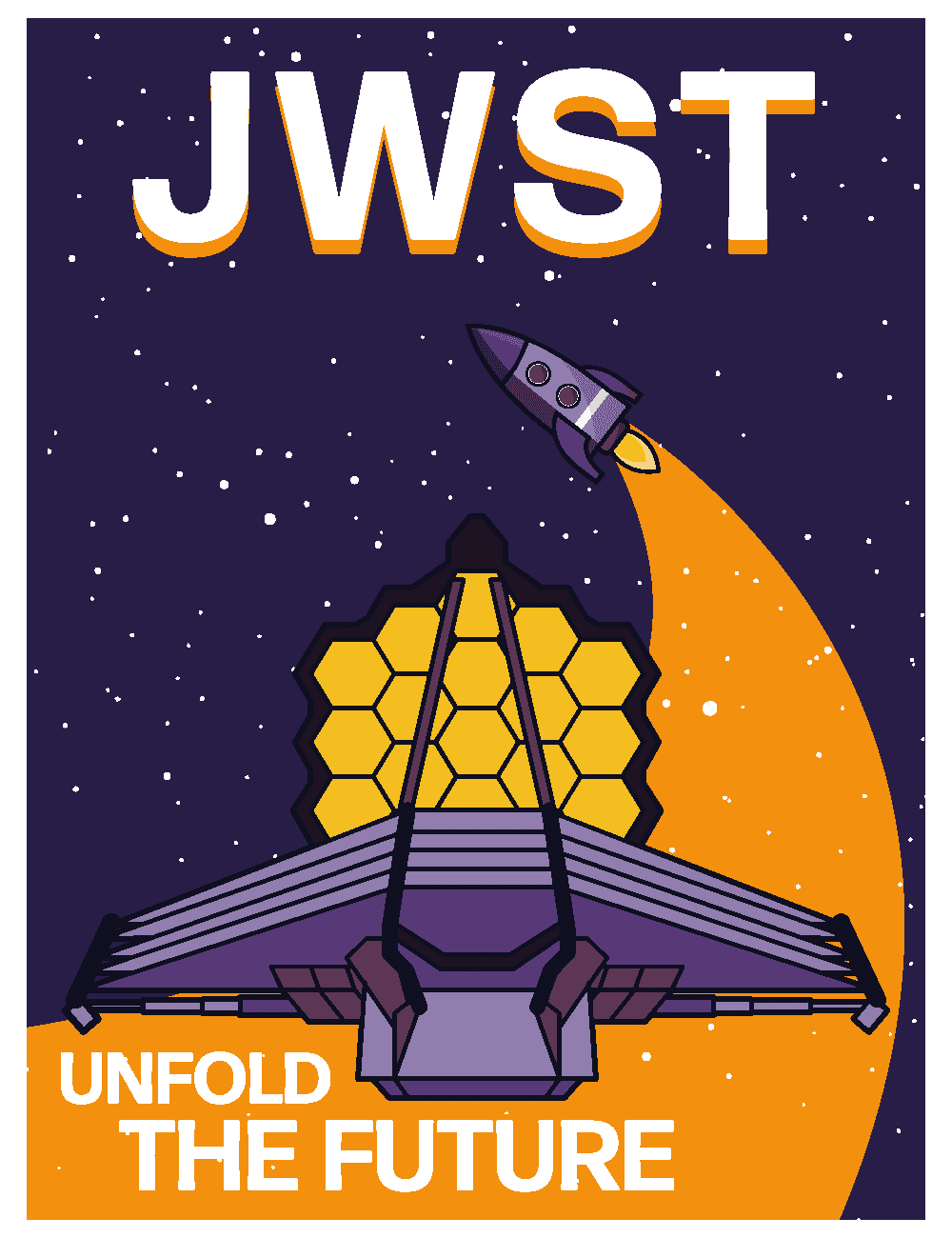 Home Art JWST Unfold The Future Lettering Art Quote 20" x 26" Vinyl ...