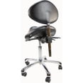 Spa Luxe Black Rolling Saddle Stool with Back Support by Massage Tools ...