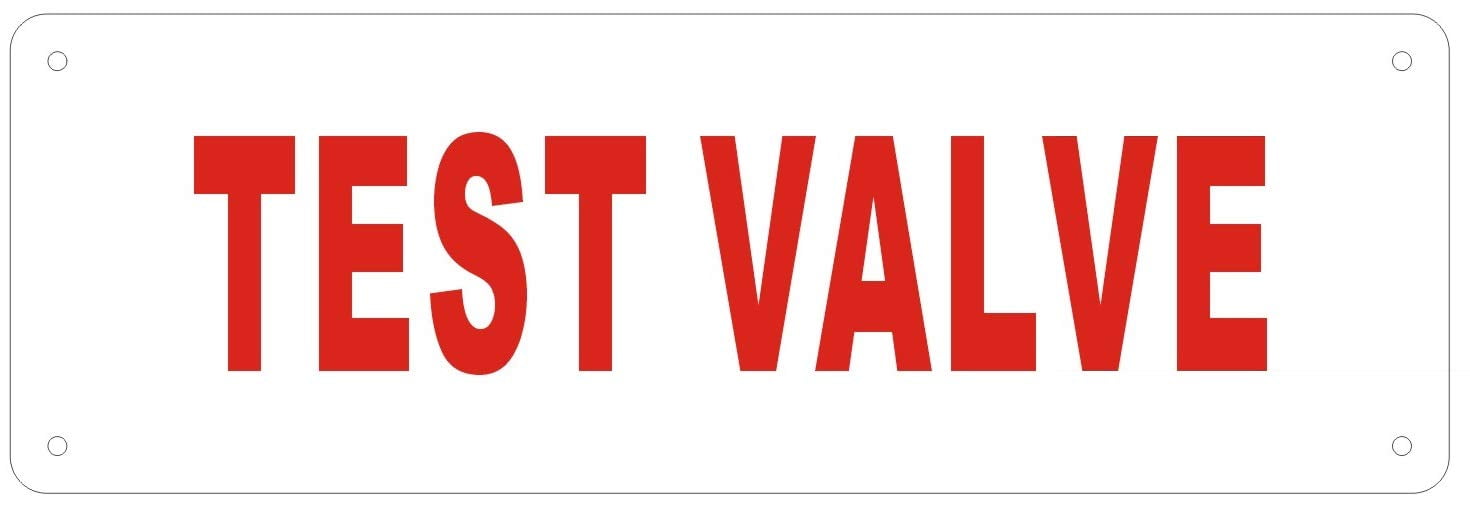 Test Valve Sign (White, Reflective !!, Aluminium 2X6)(ref-2022-4 ...