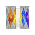Abstract Splicing Glasses Diamond Chiffon Sheer Curtains 63 Inches Long ...