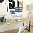 HUIMART Height Adjustable 37 inch Stand Up Desk Converter White with ...