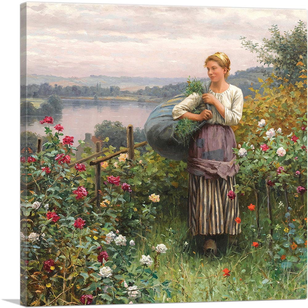 ARTCANVAS The Rose Garden Canvas Art Print by Daniel Ridgway Knight ...
