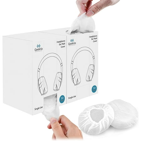 100 Pairs Disposable Headphone Covers with Dispenser Box, Stretchable ...