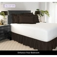 Ruffled Bed Skirt (Queen, Brown) 21 inch Drop Dust Ruffle with Platform ...