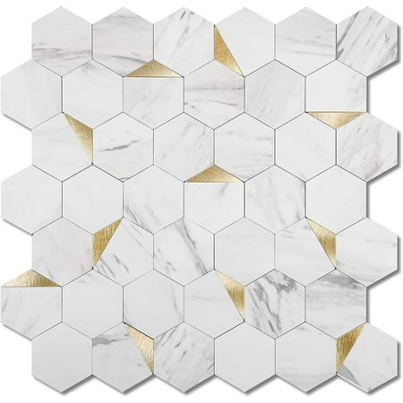 NETSENGPeel and Stick Tile Backsplash, Mosaic Tile Aluminum Metallic ...