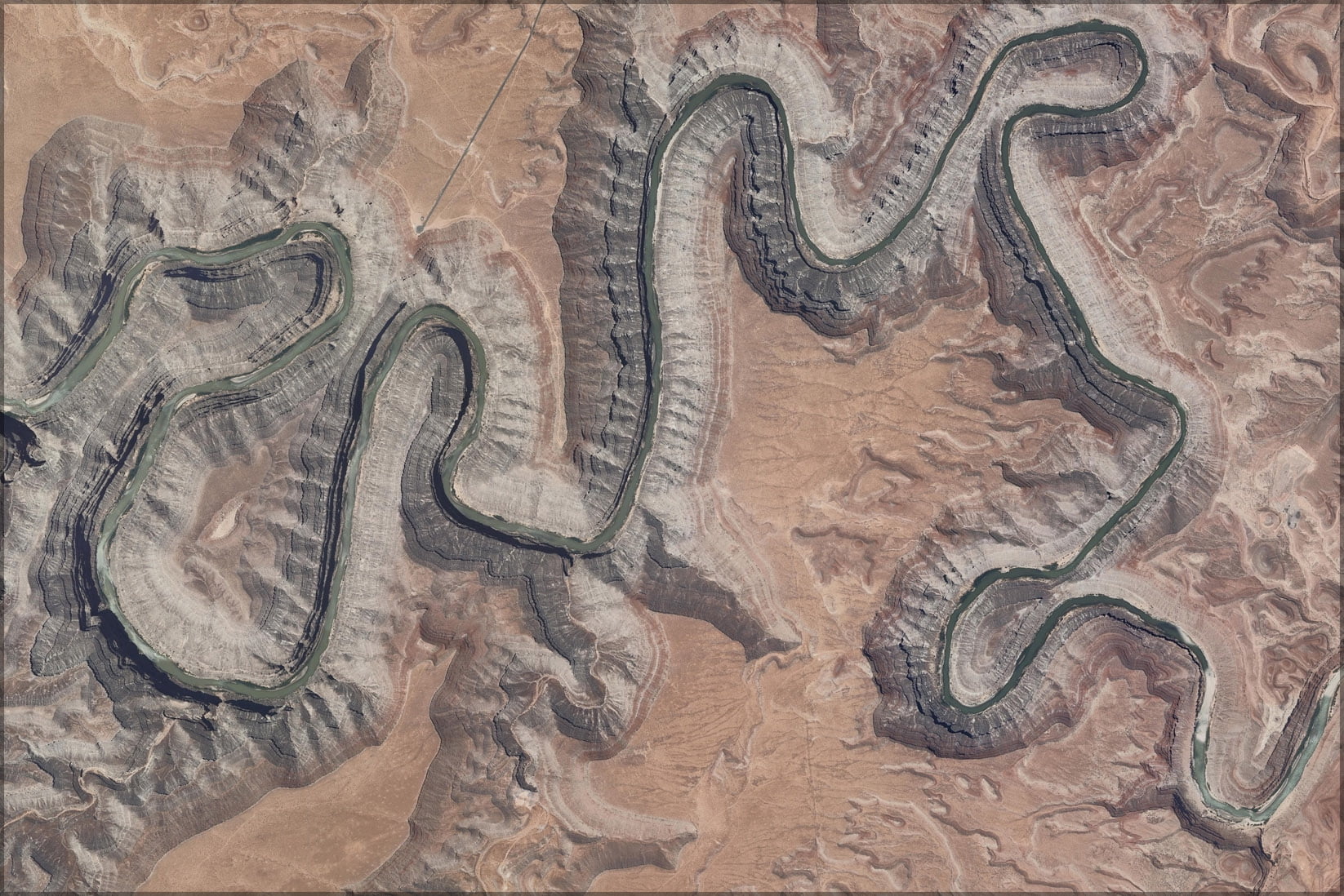 24"x36" Gallery Poster, entrenched meanders of San Juan River ...