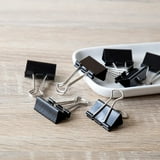 U Brands Binder Clips, Medium 1-1/4" Capacity, Black and Silver Steel ...