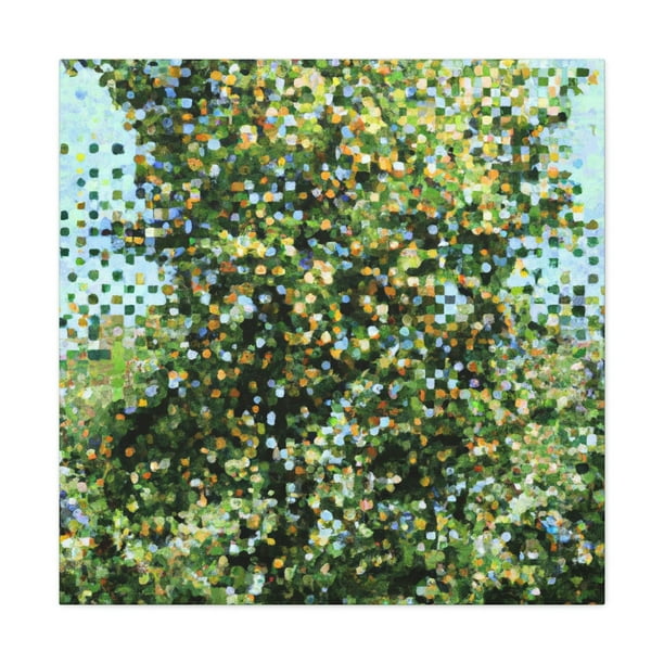 Apple Tree Pointillism Scene - Canvas - Walmart.com