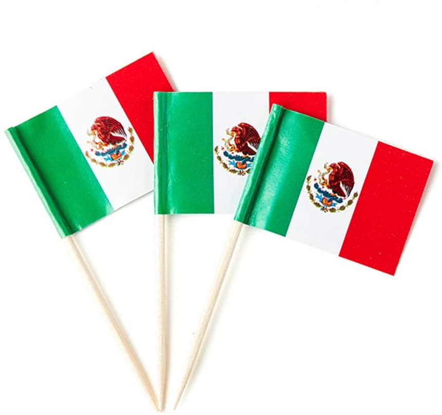 Mexico Flag Mexican Small Toothpick Mini Stick Flags Decorations (100 ...