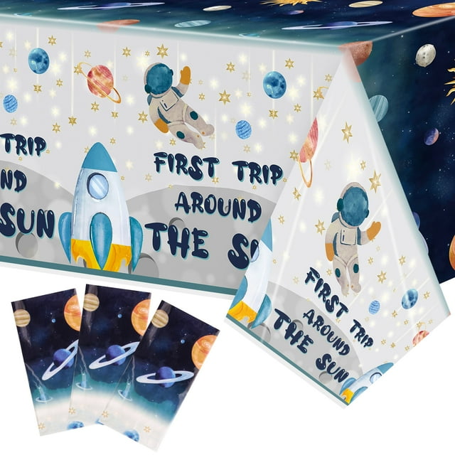 BeYumi Outer Space Party Tablecloth Solar System Planet Astronaut ...