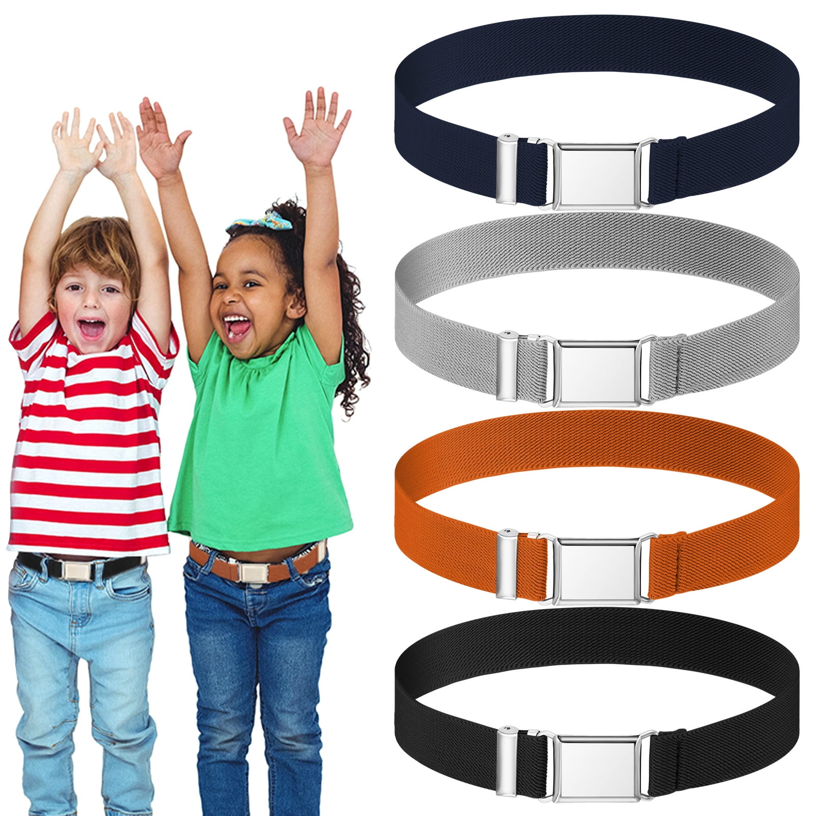 Qweryboo 4 Pcs Kids Magnetic Belt, Adjustable Elastic Stretch Belts ...