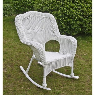 Jeco W00206R-B-2 White Rocker Wicker Chair - Set 2 - Walmart.com