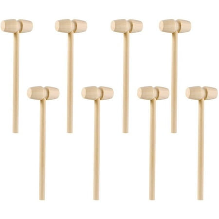 HTCM Mini Wooden Hammer, 20 Pieces Mallet Pounding Toy Natural Seafood ...