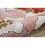 Nourison Fantasy Botanical Ivory Area Rug, Hand-Hooked, Floral Design ...