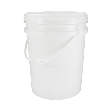 Uxcell Plastic Paint Pail 6.6Gallon/25L Paint Can with Lid, White ...