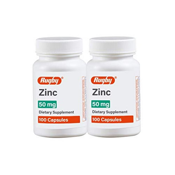 Rugby Zinc 50 mg 100 Count Capsules (Pack of 2) - Walmart.com