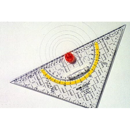 Kum 209.13.01 22cm Crystal Clear Acrylic Technical Compass Triangle ...