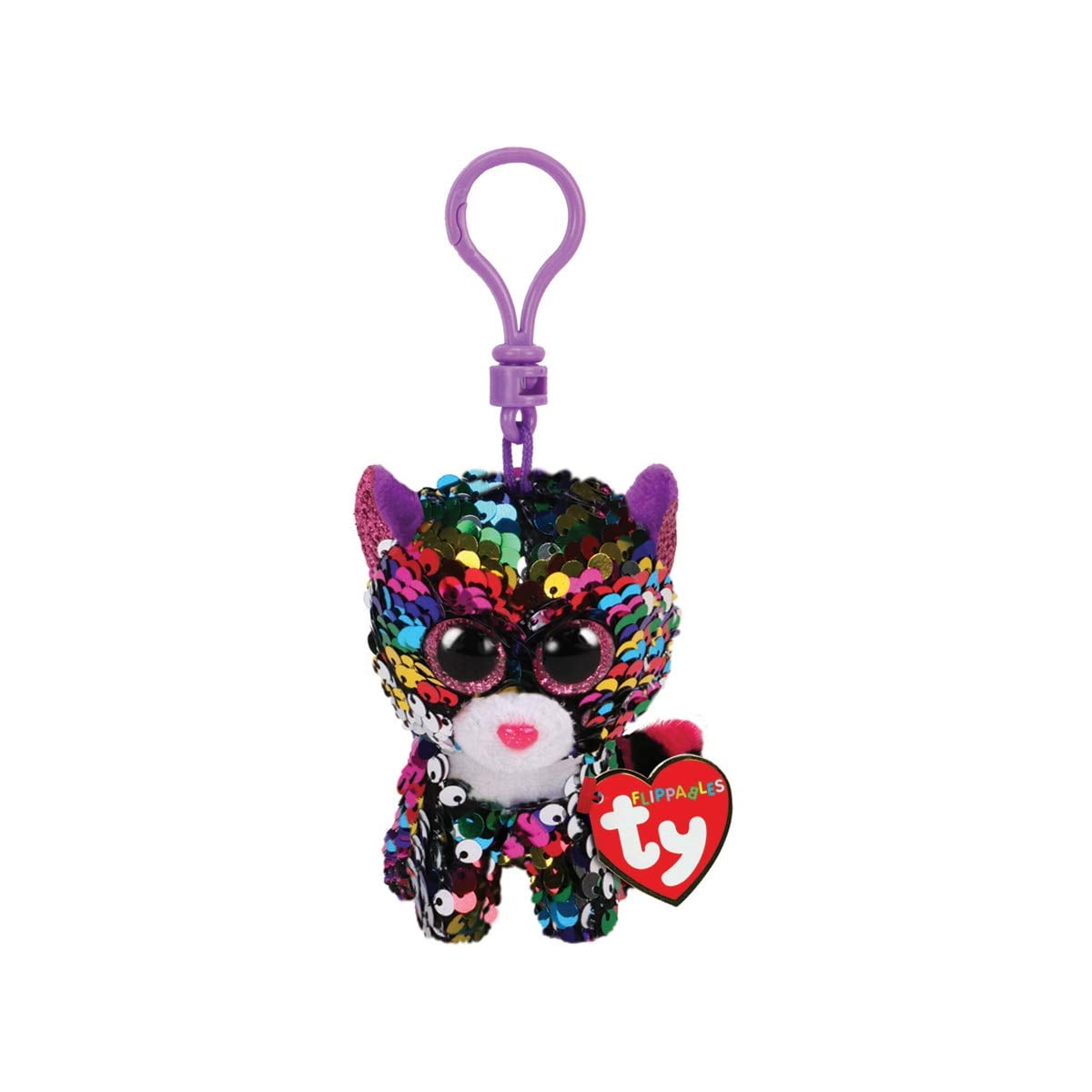 Ty Flippables Sequin Plush - DOTTY the Leopard (Plastic Key Clip - 3.5 ...