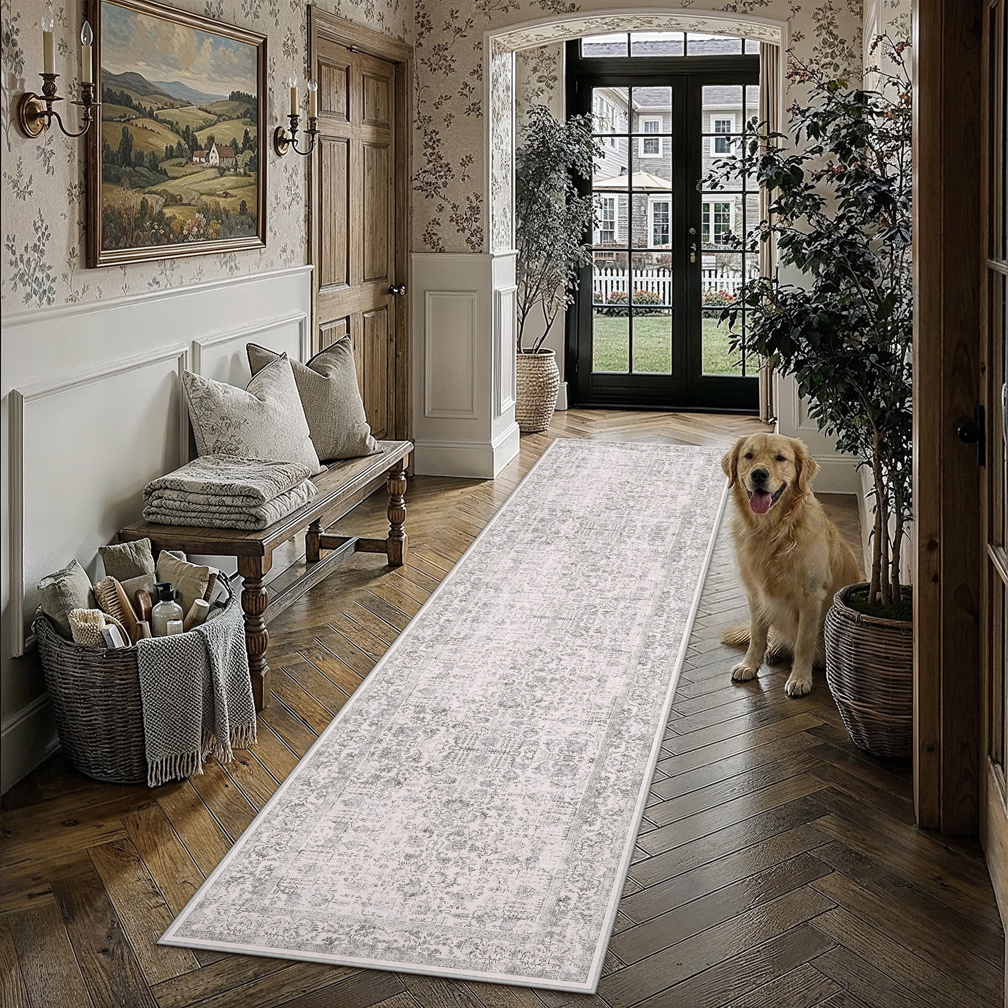 Click here for Berthmeer 3x10 Washable Gray Runner Rugs For Hallw... prices