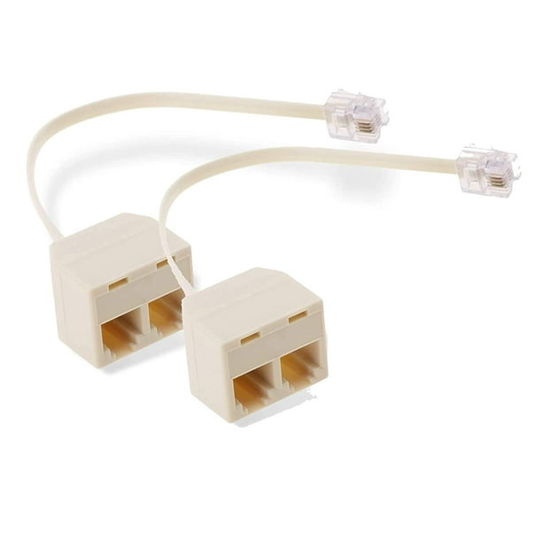 RJ11 2 Way Splitter for Telephone Modular Line | 6P4C, 2-Way RJ11 US ...