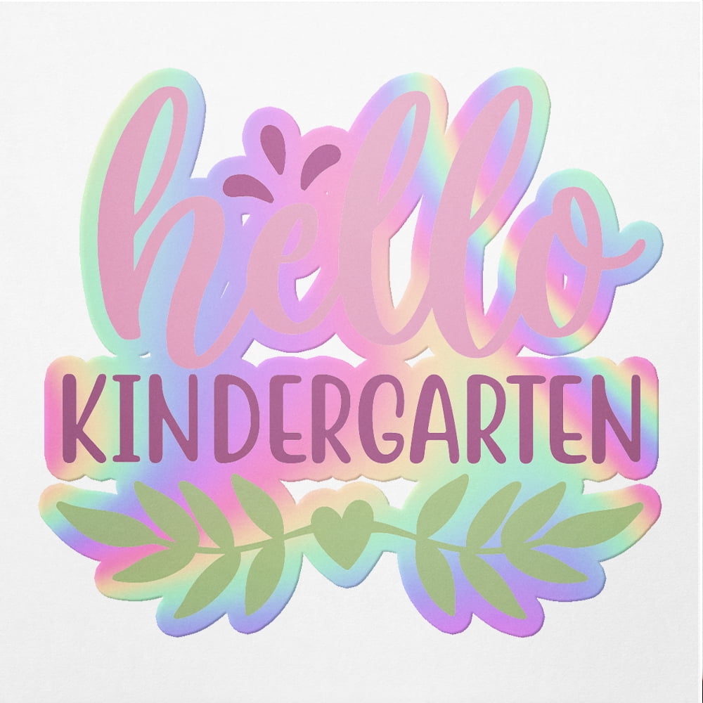 Vinyl Stickers Decals Of Hello Kindergarten - Apply On Any Smooth ...