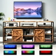 TC-HOMENY RGB Entertainment Center with Sliding Barn Door, TV Stand for ...