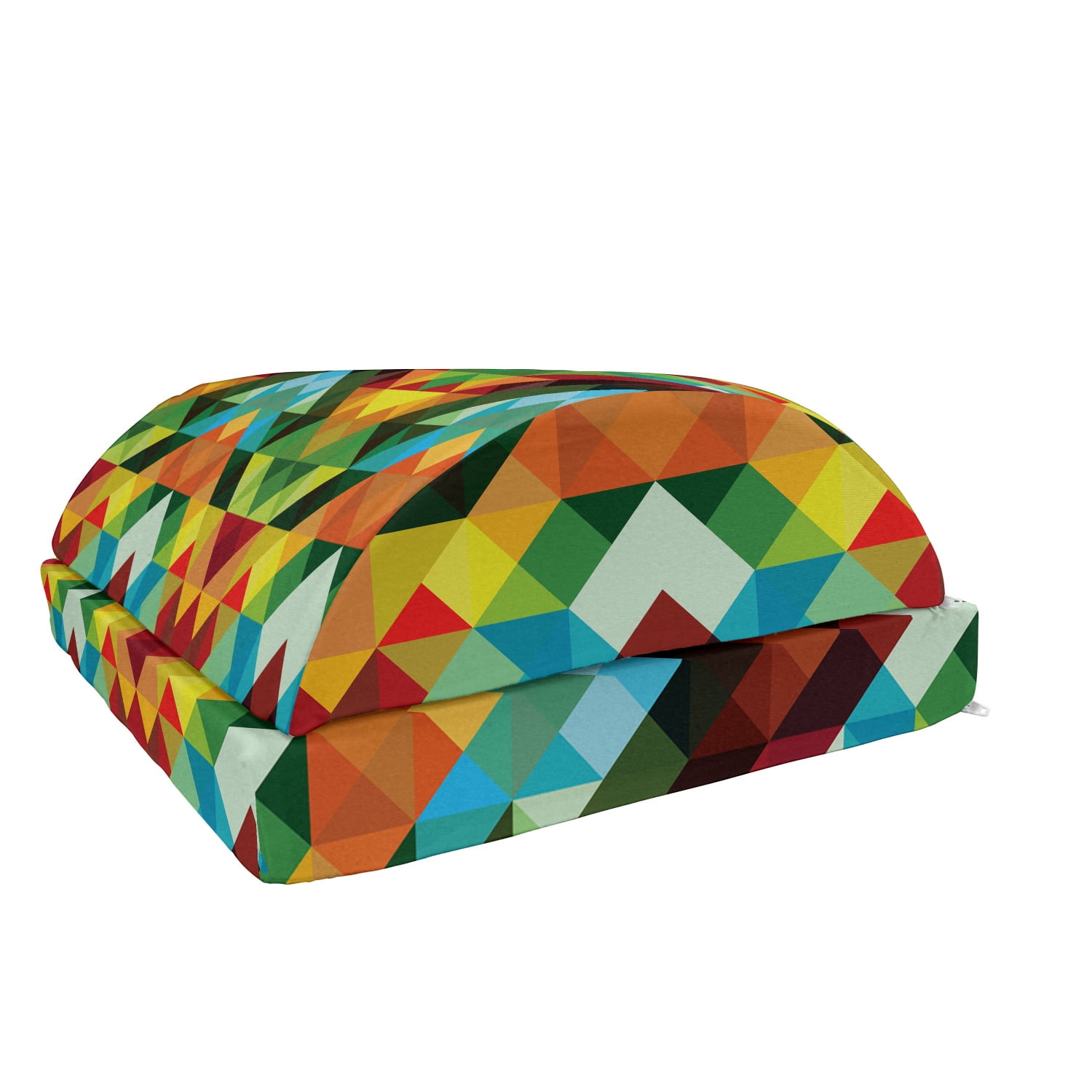 Colorful Foot Rest, Abstract Optic Effect Triangle Pattern Digital ...