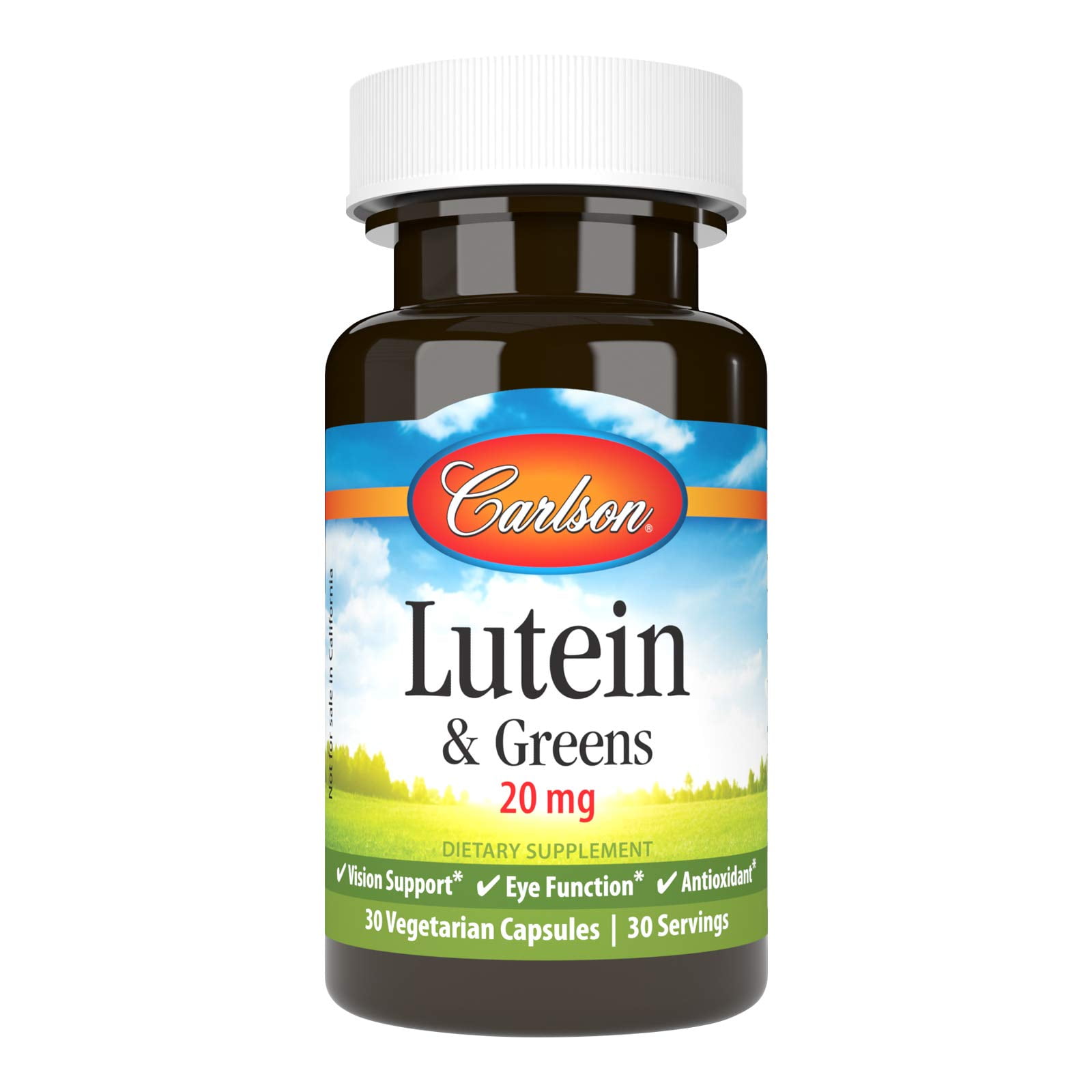 Suplemento Carlson Lutein & Greens 20 mg Vision Support 30 cápsulas ...