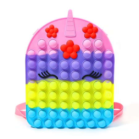 Wangsaura Girls Bubble Backpack Silicone Cartoon Stress Relief School ...