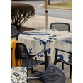 Blue Paper Fan Square Outdoor Tablecloth with Umbrella Hole Cherry ...