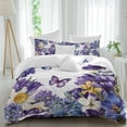 4 Piece Duvet Cover Set Queen, Spring Pastoral Blossom Flower Soft ...