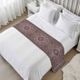 Boho Flower Bed Runner King Size Red Bohemia Geometric Tribal Ethnic ...