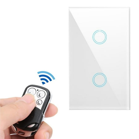 RF433 Wireless Remote Control Touch Light Smart Wall Two-Button Switch ...