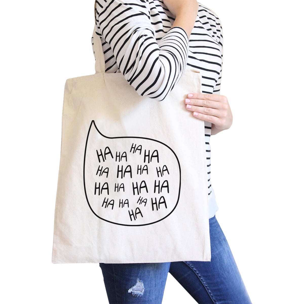 Ha Ha Ha Natural Canvas Bags Eco Bag Gift For Family And Friends ...