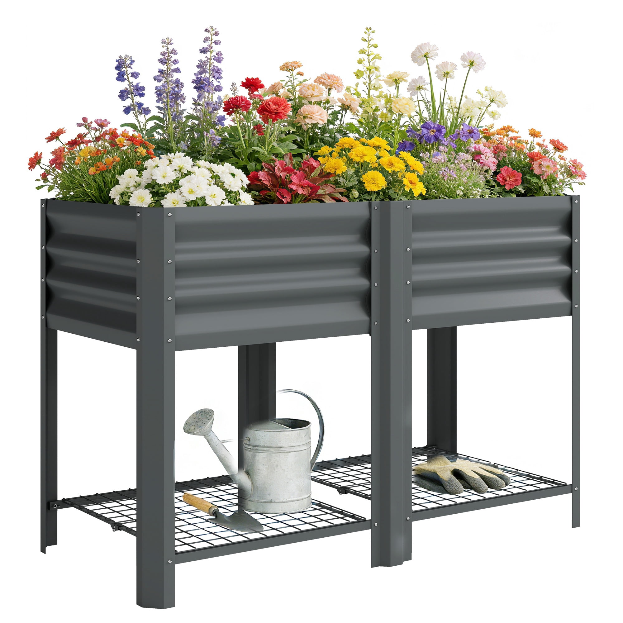 Click here for Outsunny Raised Garden Bed With Storage Shelf 31.5... prices