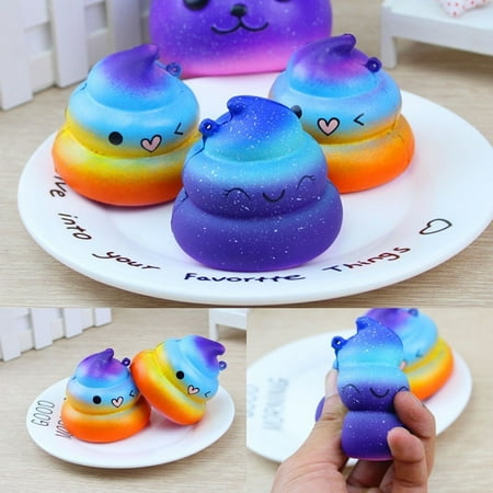 Jumbo Colossal Squishy Rainbow Poo Scented Super Slow Rising Food Kid ...