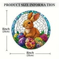 BAOPAI Easter Bunny Stained Glass Suncatcher with Floral and Egg ...