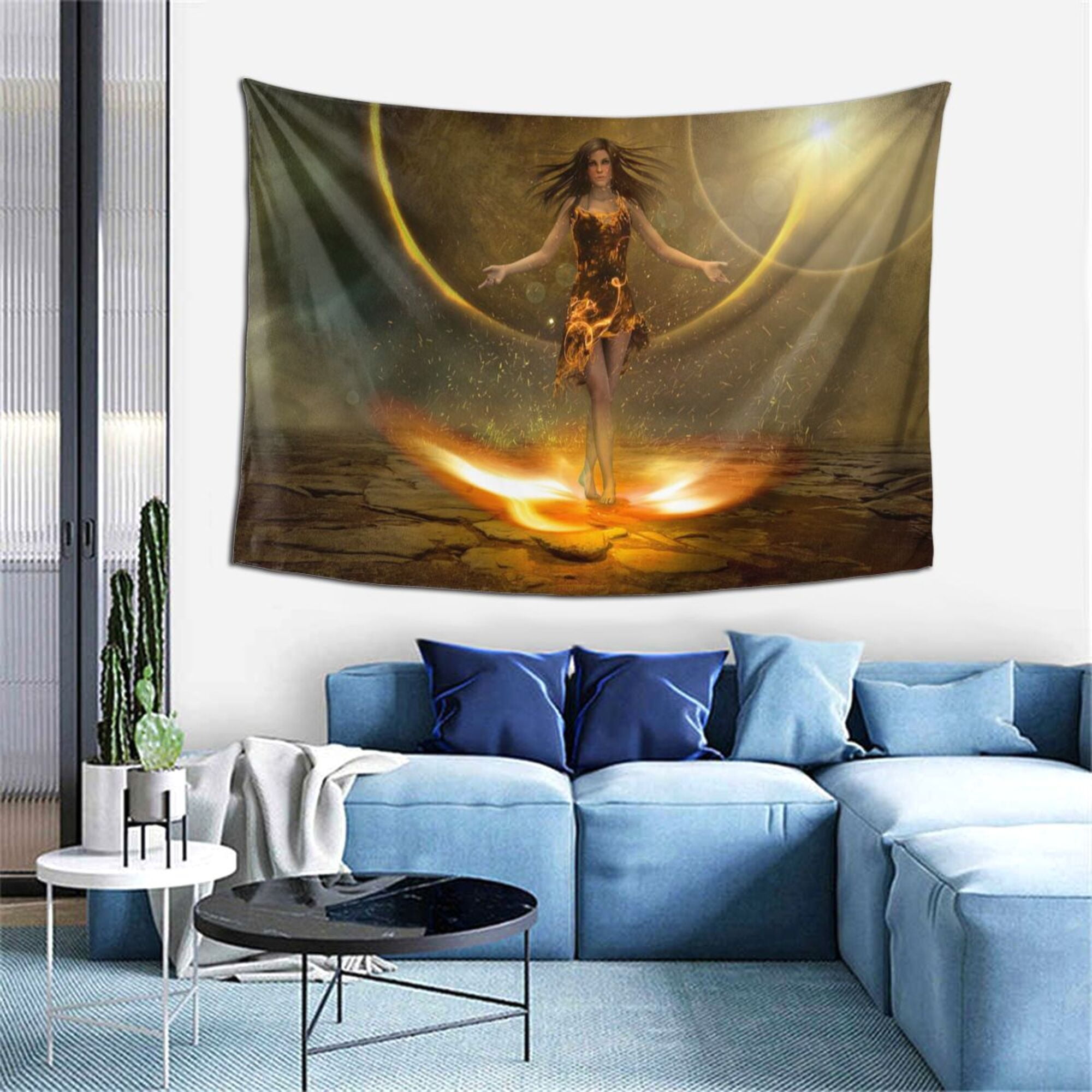 Fantasy Fire Figure Fantasy Wall Decor Tapestry , Room Bedroom Wall ...
