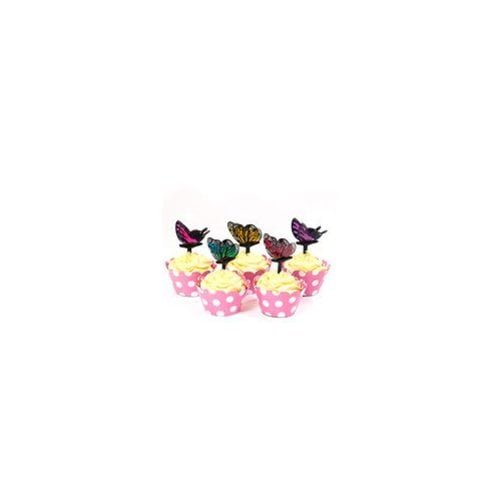 DecoPac Butterflies DecoPic Cupcake Picks (12 Count) - Walmart.com