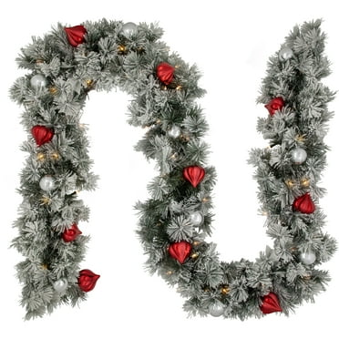 9 Ft GE Sparkle Christmas Glitter Gem Garland with 100 Clear Lights ...