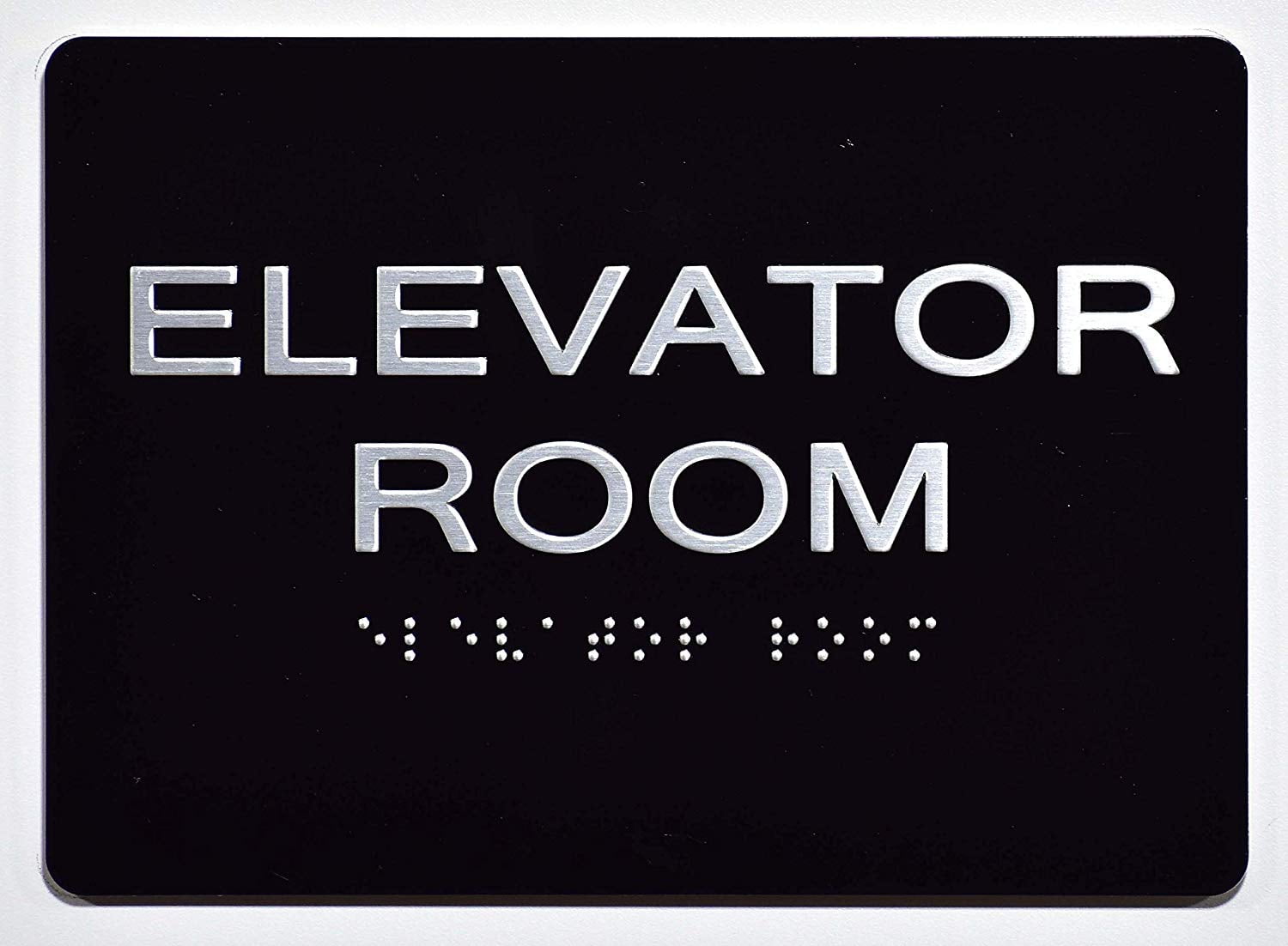 Elevator Room Sign Black (Aluminium, Black/Silver,Size 5x7) The ...