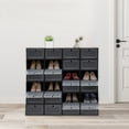 24-Pack Stackable Shoe Storage Boxes, Flip-Top Drawer Type with Clear ...
