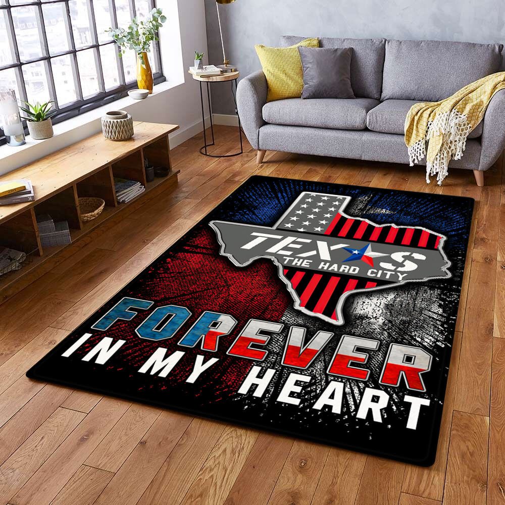 Rectangle Area Rug For Living Room, Bedroom, Texas Rug In My Heart ...