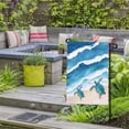 Beach Ocean Garden Flag 28x40 Inch Blue Waves Abstract Turtle Double ...