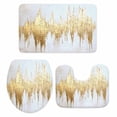 Abstract Art Bathroom Rugs Set Gold Color Block Artwork Minimalist Art ...