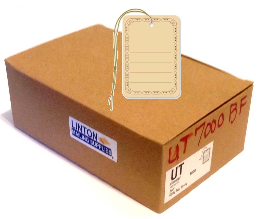 Utility Tag (1.75" x 2.875"), Brown Ink on Buff Cardstock with Brown ...